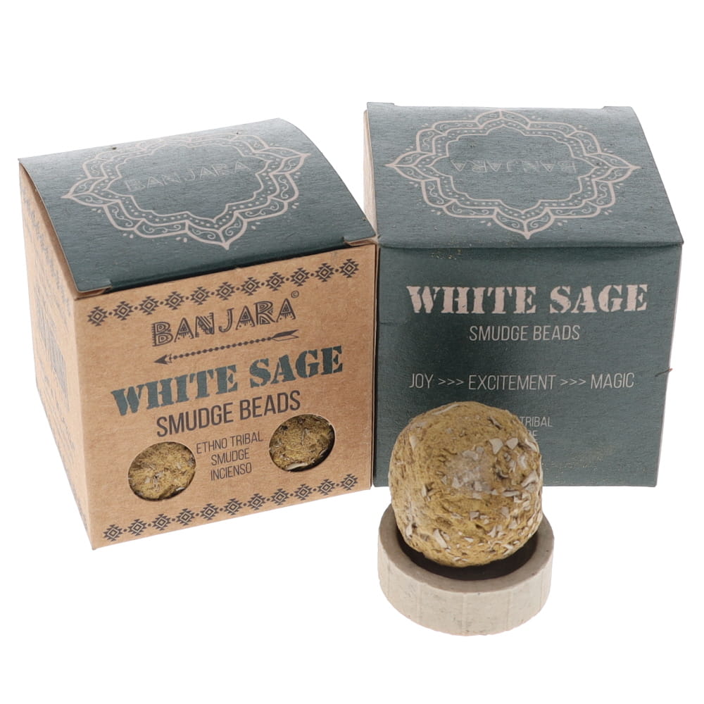 Banjara Smudge Beads WHITE SAGE – Incense Australia
