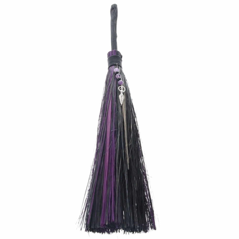 Wicca Alter Broom large 45cm- Amethyst with Goddess – Incense Australia